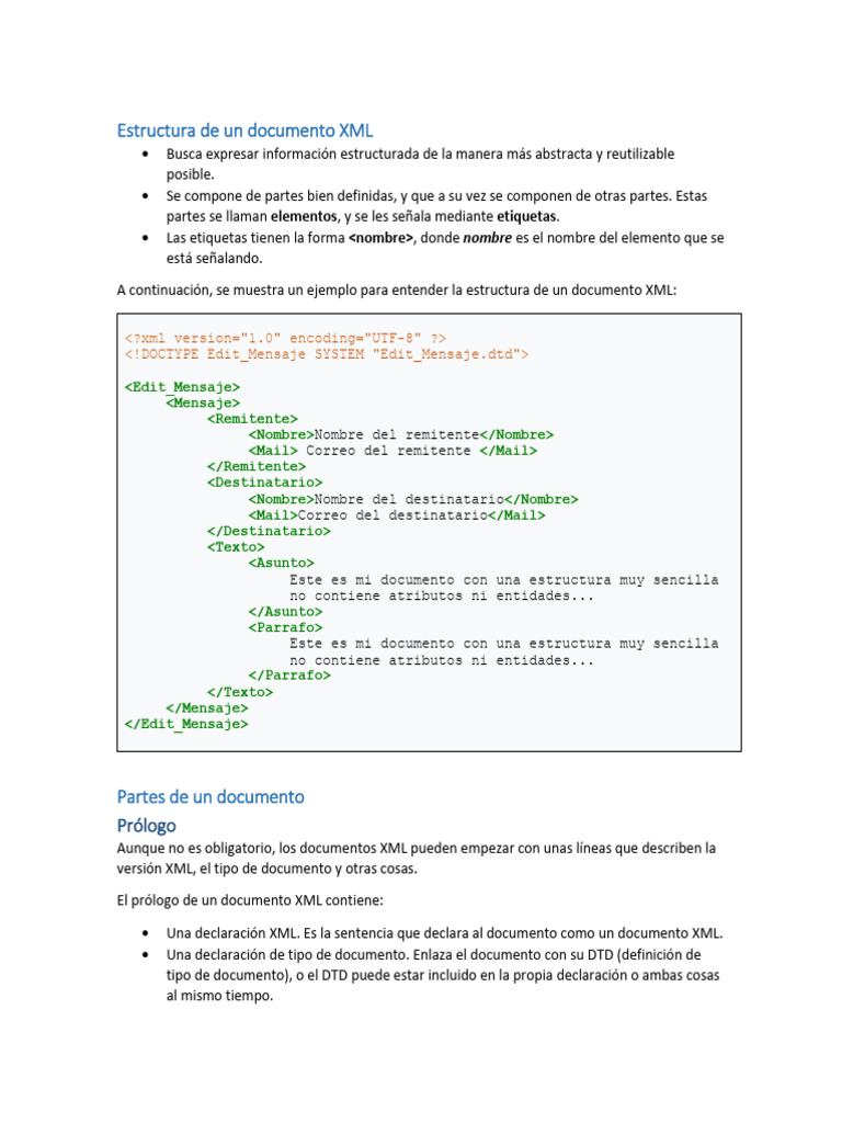 2 Estructura de Un Documento XML | PDF | Xml | Informática