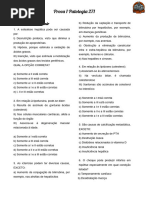 QUESTIONÁRIO Prova 1 e 2 Pato - GABARITO | PDF | Choque (circulatório) | Vírus