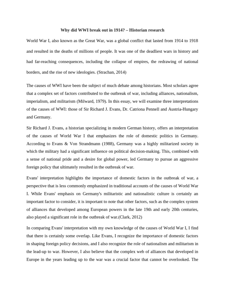 Causes of WWI: Key Interpretations | PDF | Nationalism | World War I