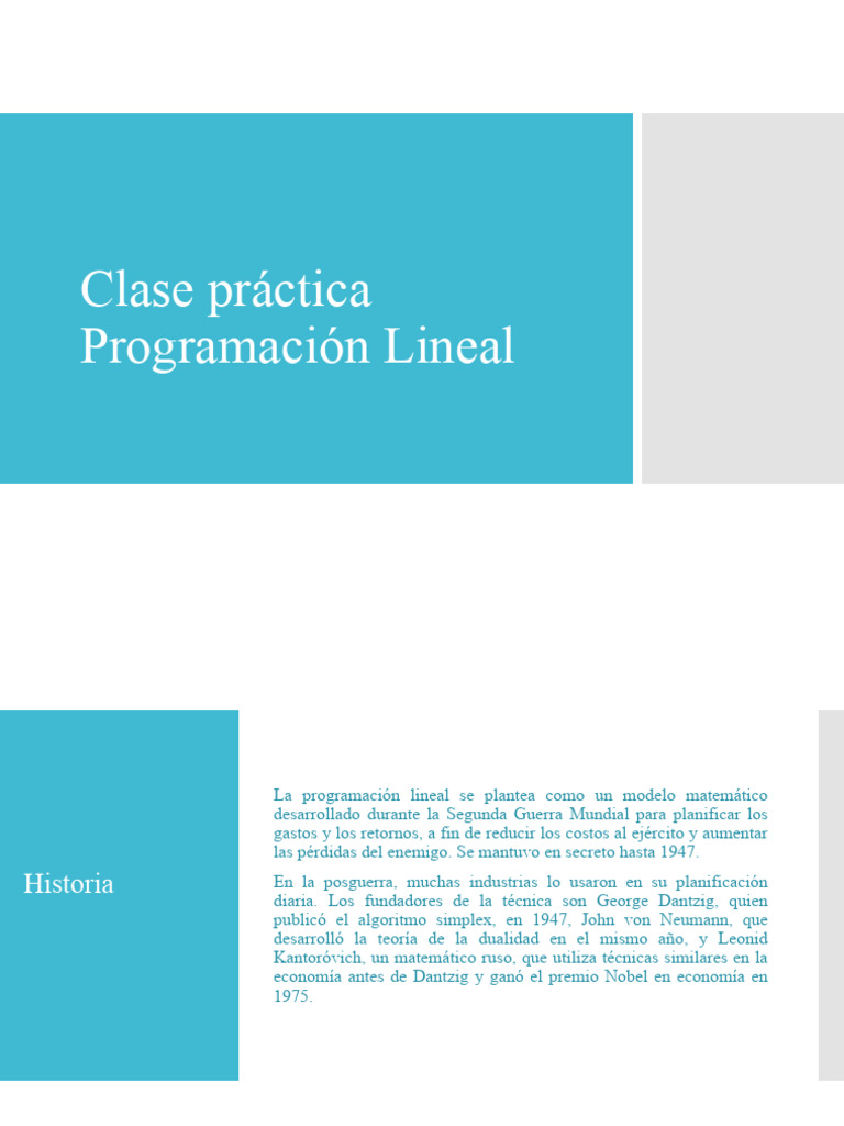 Programacion Lineal .PDF | PDF | Programación lineal | Matemáticas Aplicadas