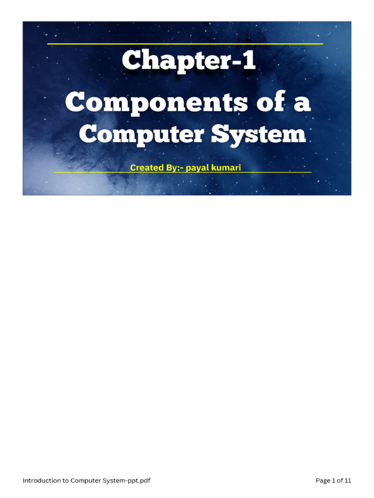 Introduction To Computer System PDF | PDF