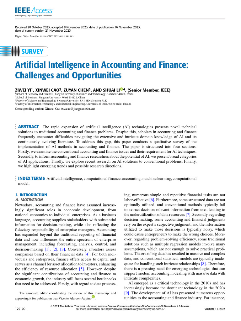 Artificial Intelligence in Accounting and Finance Challenges and ...