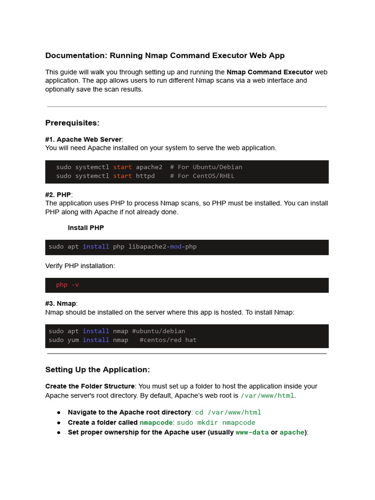 Documentation - Running Nmap Command Executor Web App | PDF | Sudo | World Wide Web