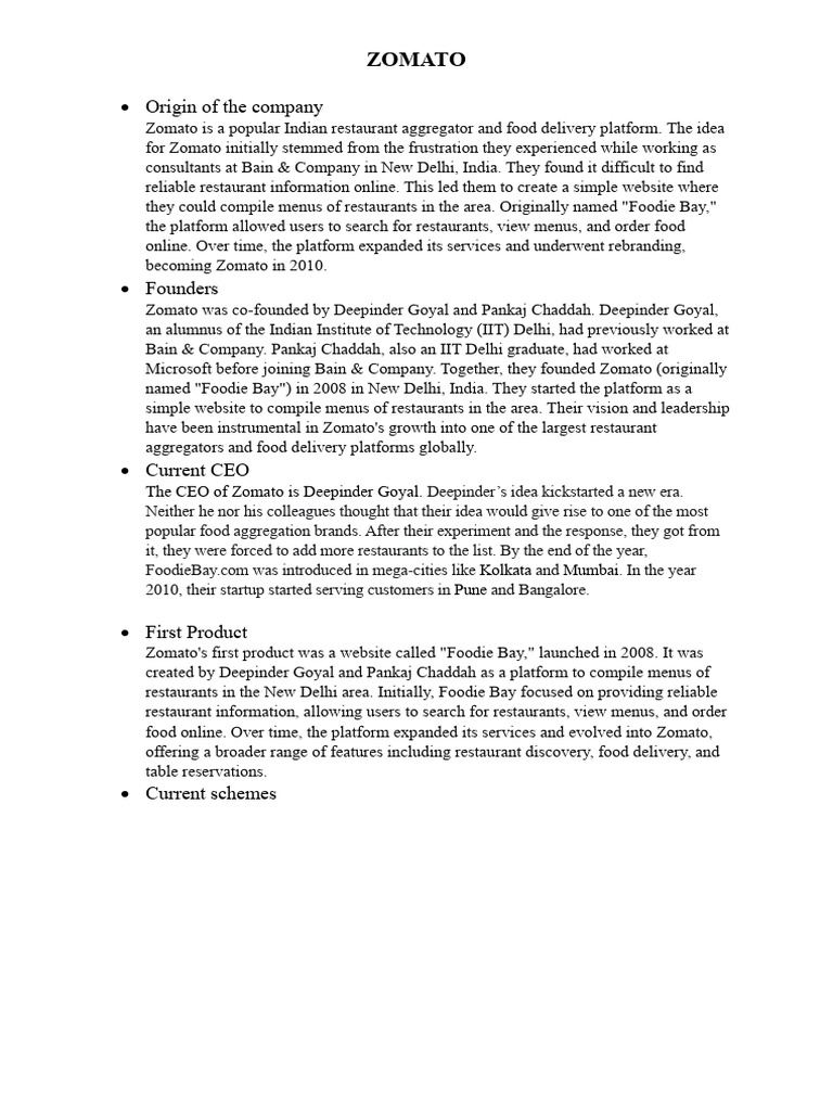 Zomato | PDF | Service Industries