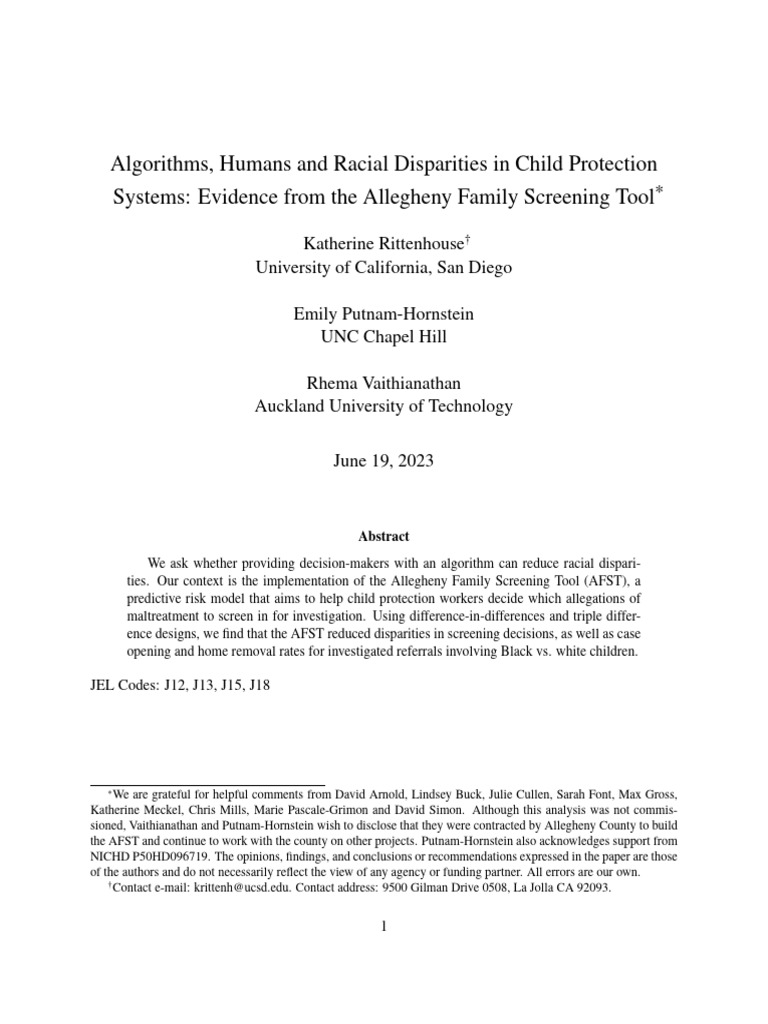 Reducing Racial Disparities in Child Protection | PDF | Child ...