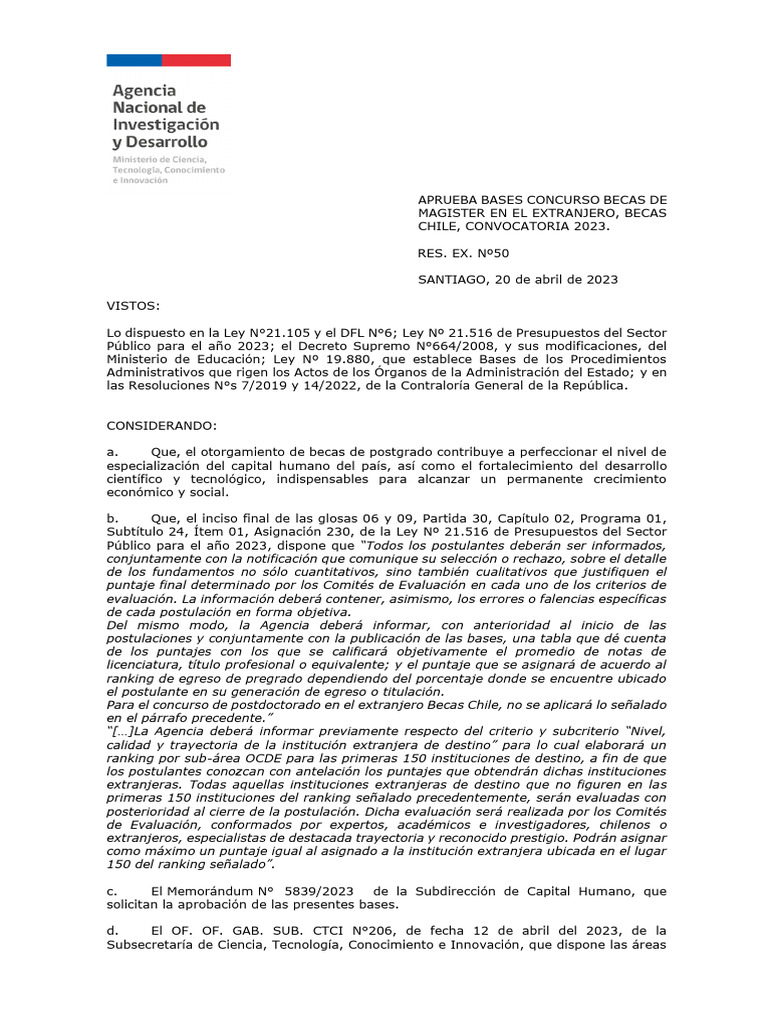 Rex 50 2023 E7187 2023 Bases Concursales Mag BCH 2023 | PDF | Inteligencia artificial ...