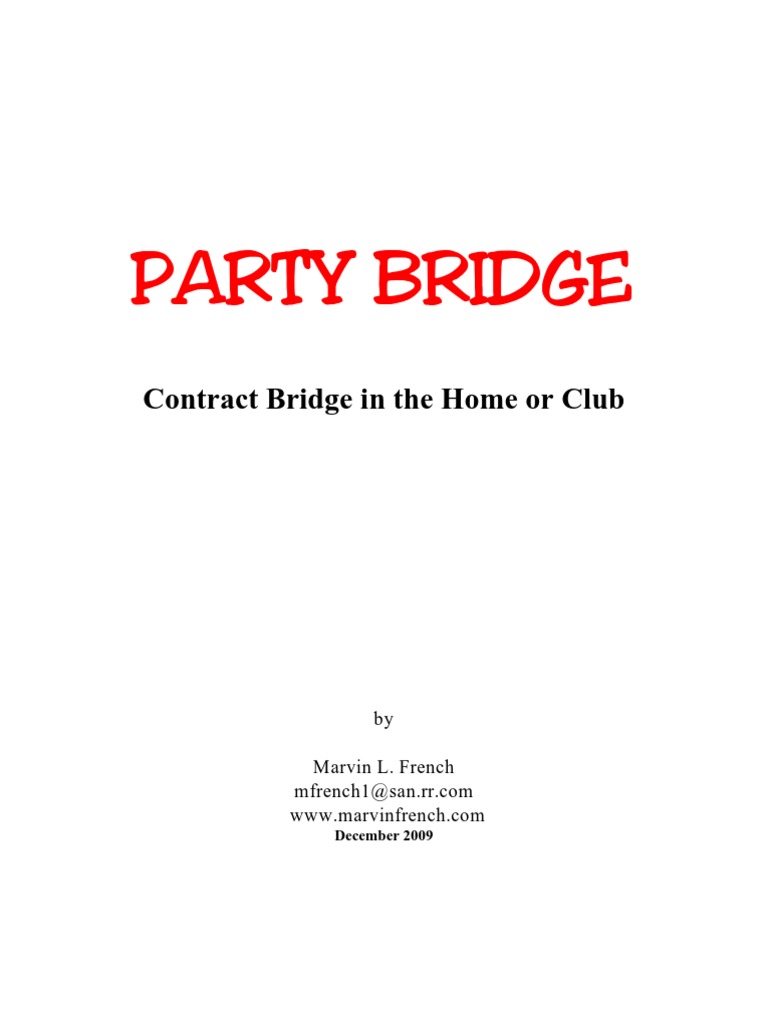 Party Bridge | PDF | Contract Bridge | French Deck Card Games