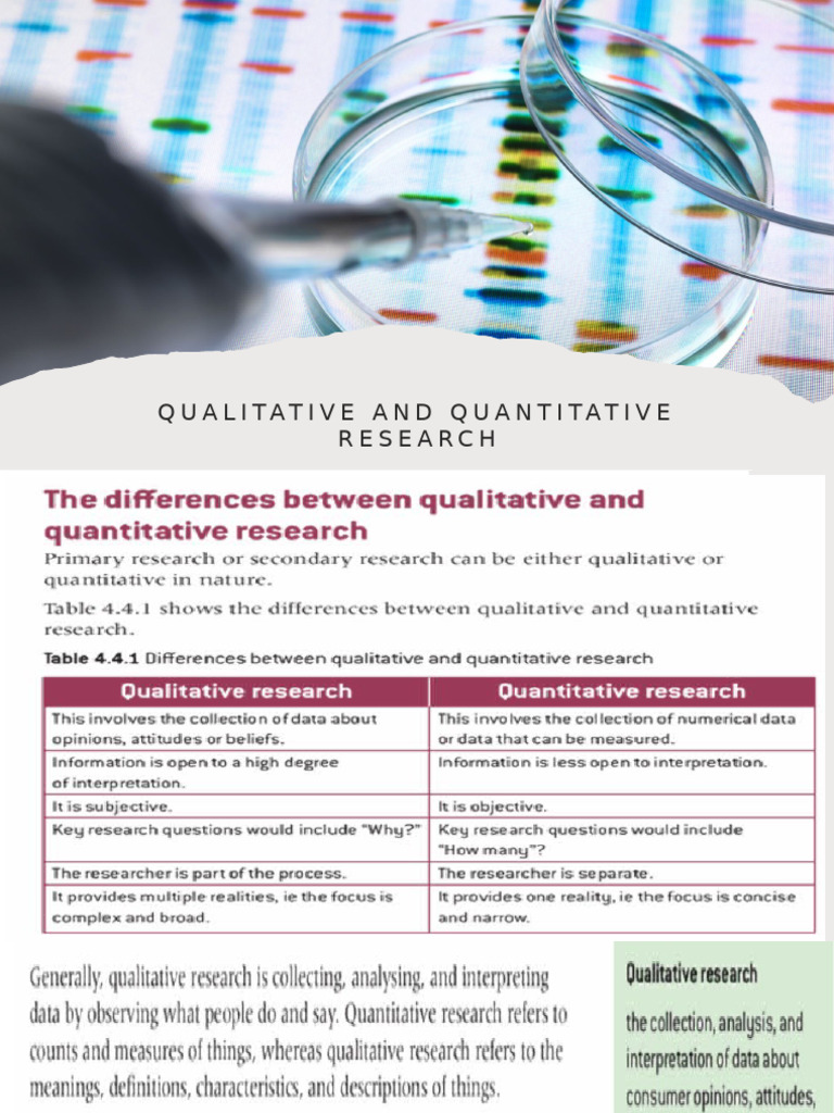 Qualitative and Quantitative Research | PDF