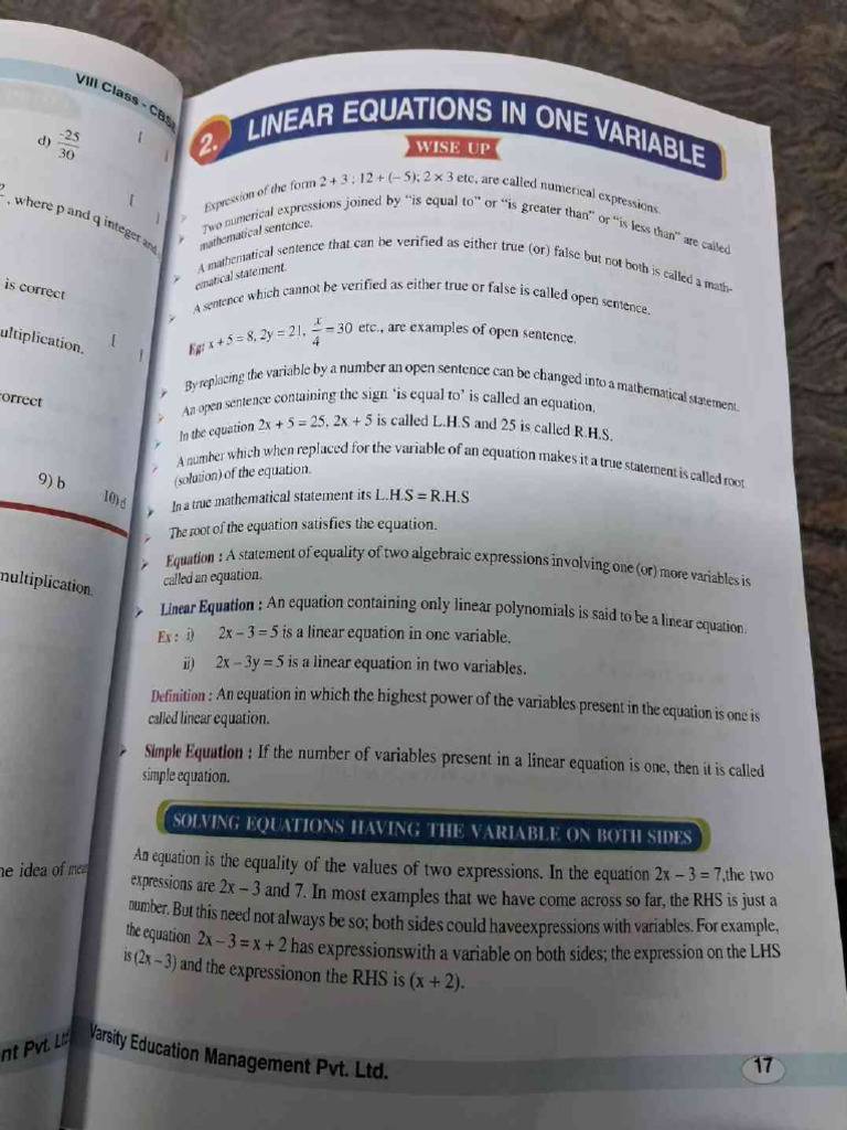 linear equation | PDF