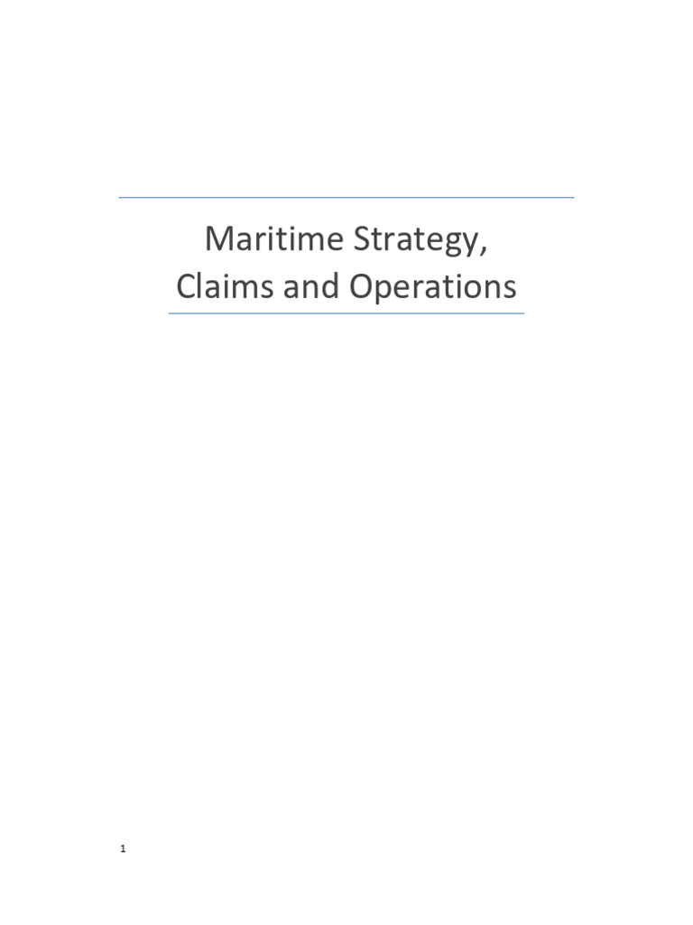 62 Maritime Strategy Claims and Operations | PDF