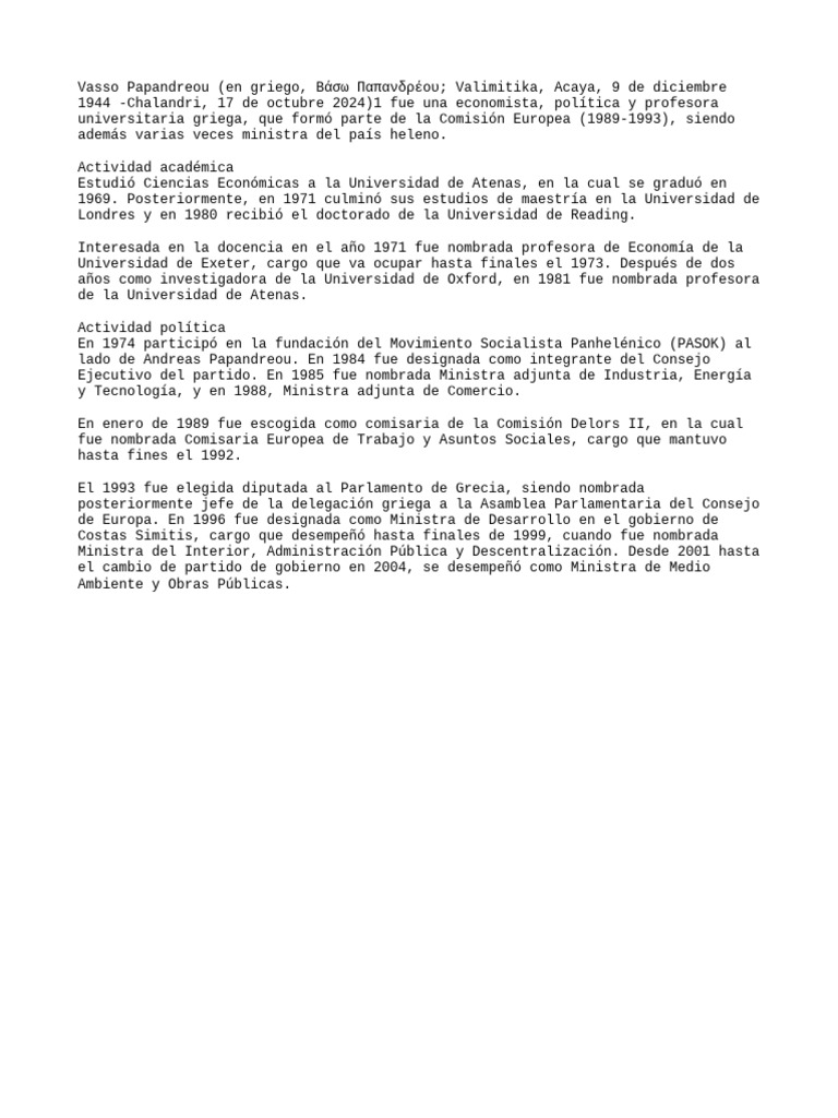Vasso Papandreou (en griego, Βάσω Π | PDF | Viajes y turismo