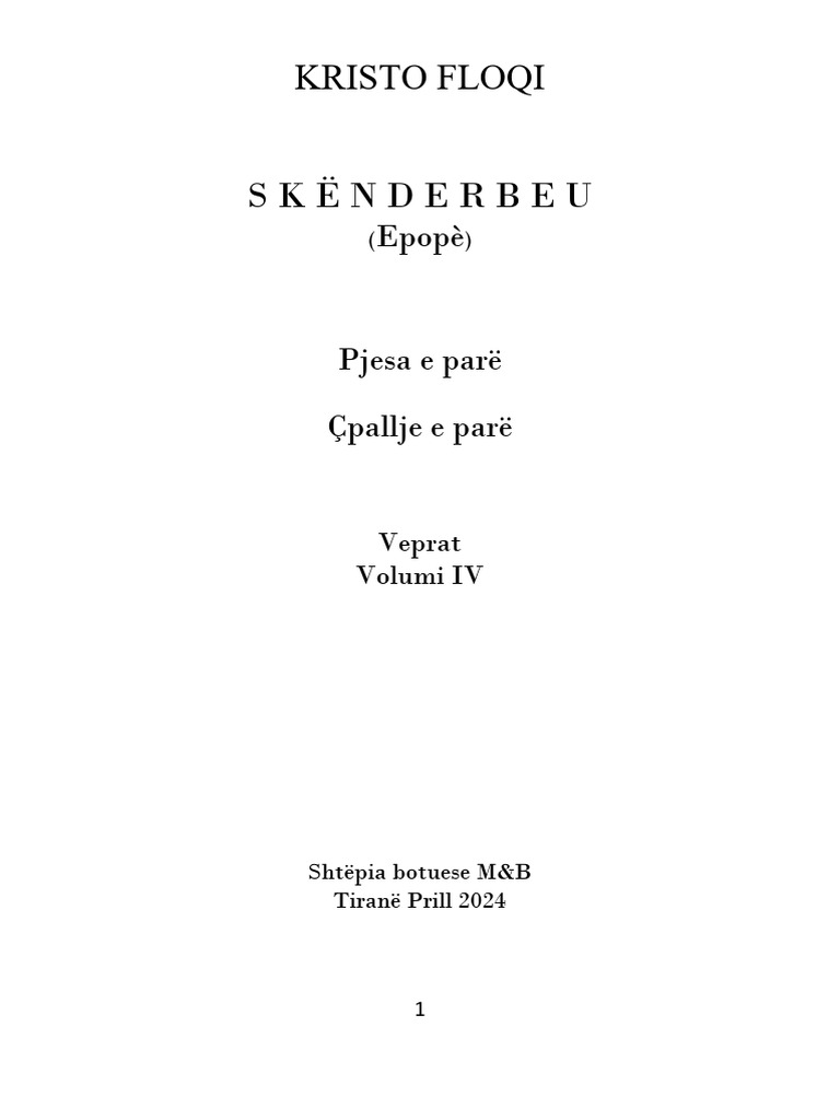 KRISTO FLOQI-Skënderbeu Nga Kristo Floqi 1938 Botim 2024 | PDF
