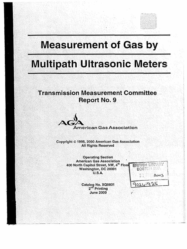 Aga Report 9 Ultrasonic Meter 2000 | PDF | Power Supply | Flow Measurement
