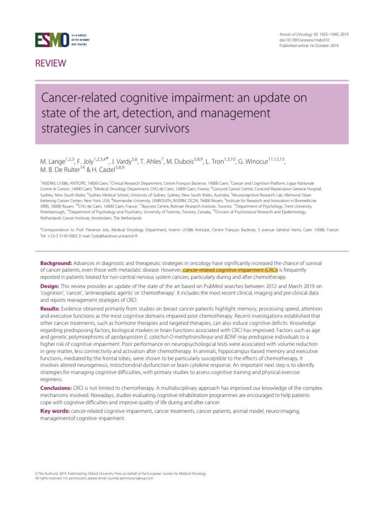 2019 Cancer Nps Review | PDF | Medicine | Clinical Medicine