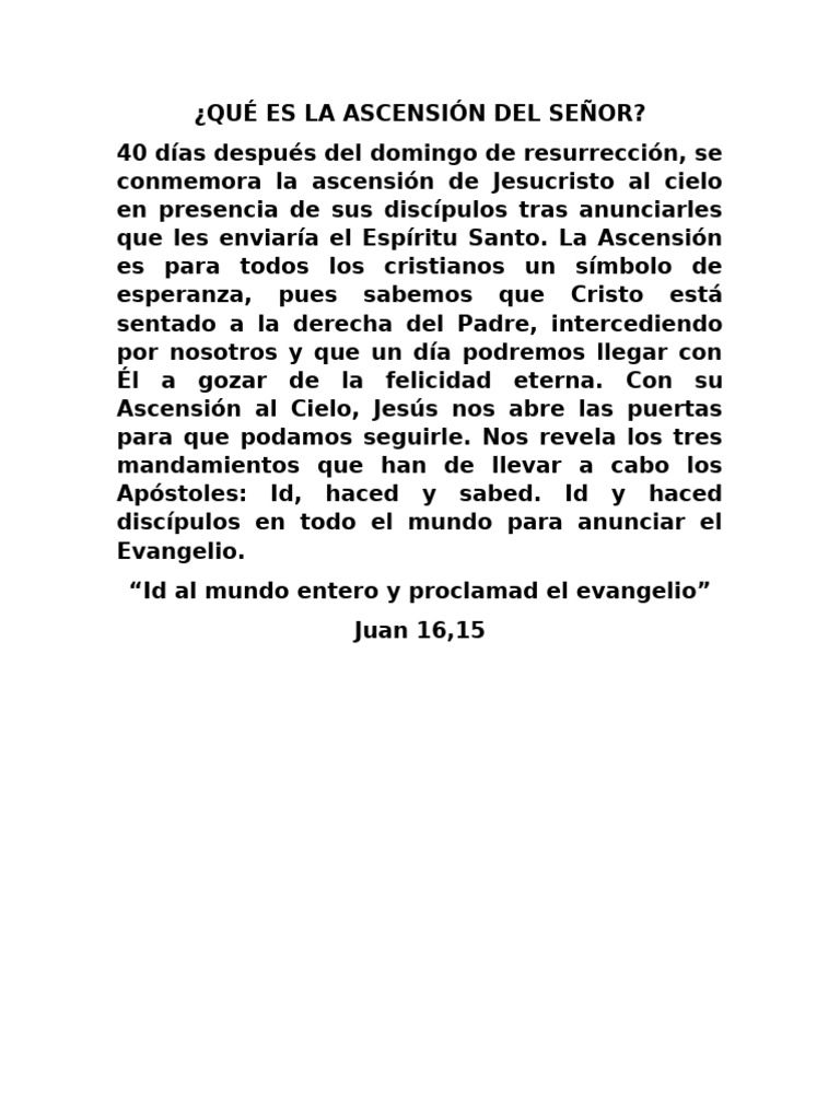 La Ascension Del Señor Pdf