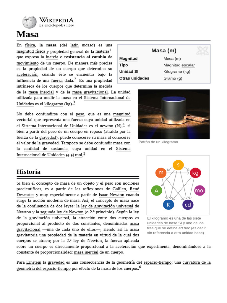 Definición y Propiedades de la Masa | PDF | Masa | Gravedad