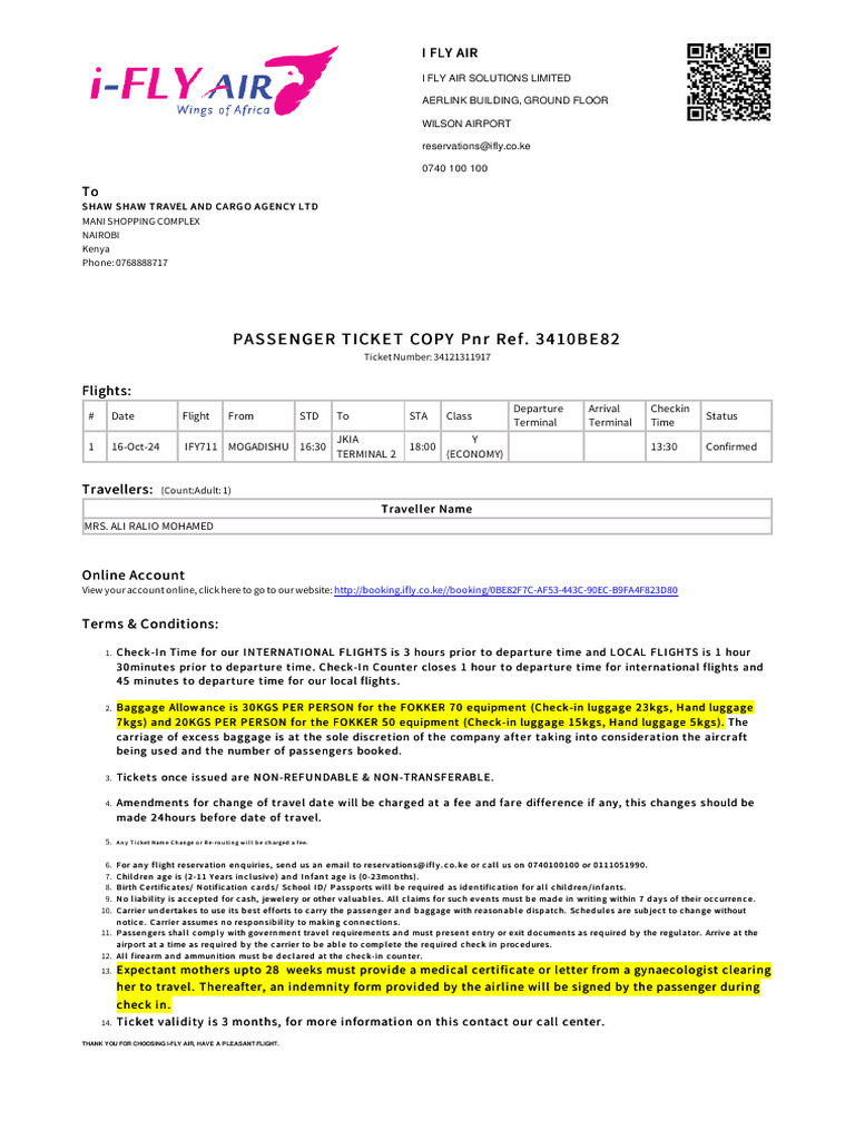 341 Passenger Ticket 3410be82 | PDF