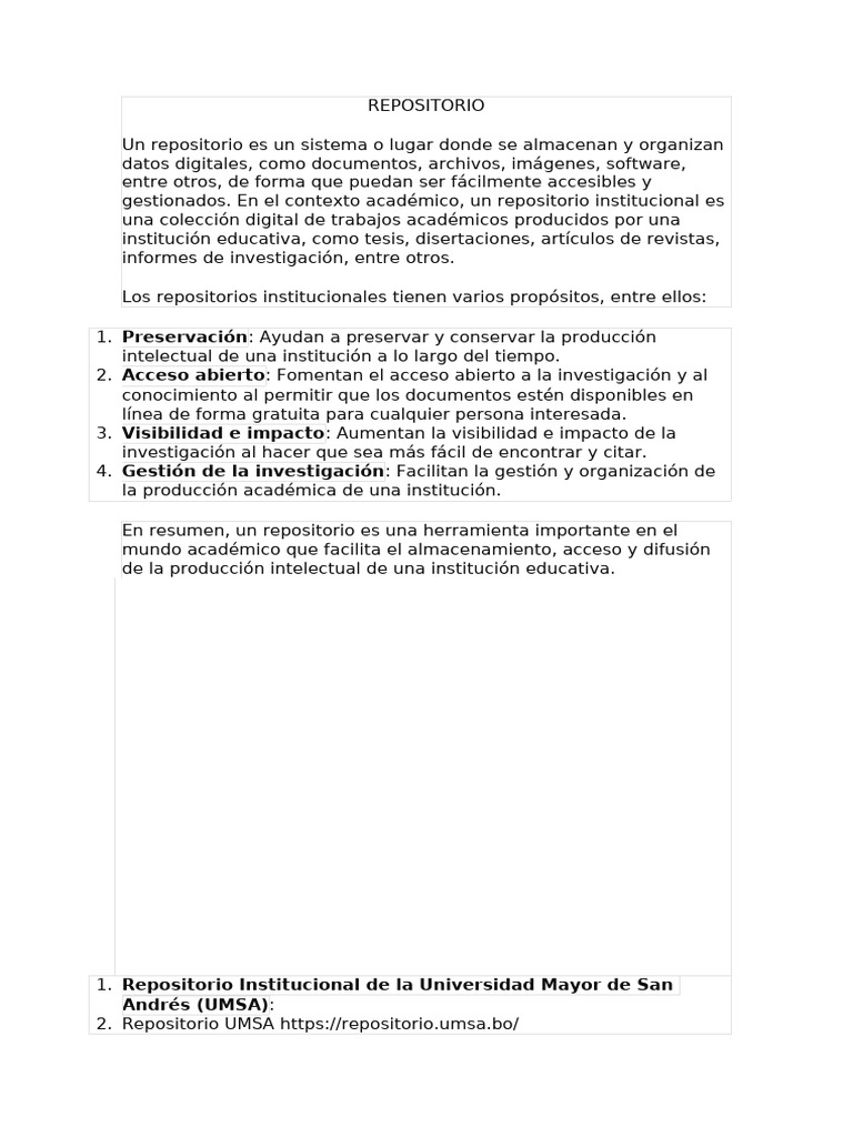 REPOSITORIOS | PDF | Acceso abierto | Informática