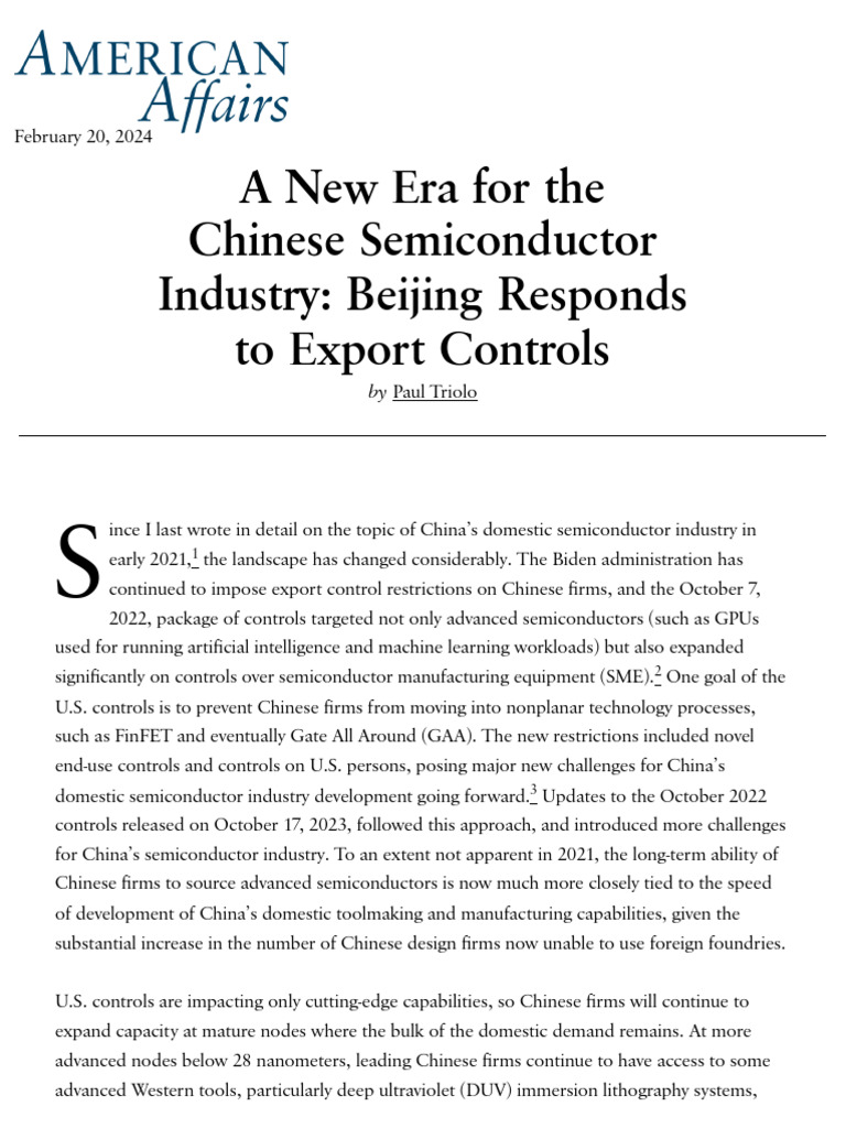 A New Era For The Chinese Semiconductor Industry - Beijing Responds To ...