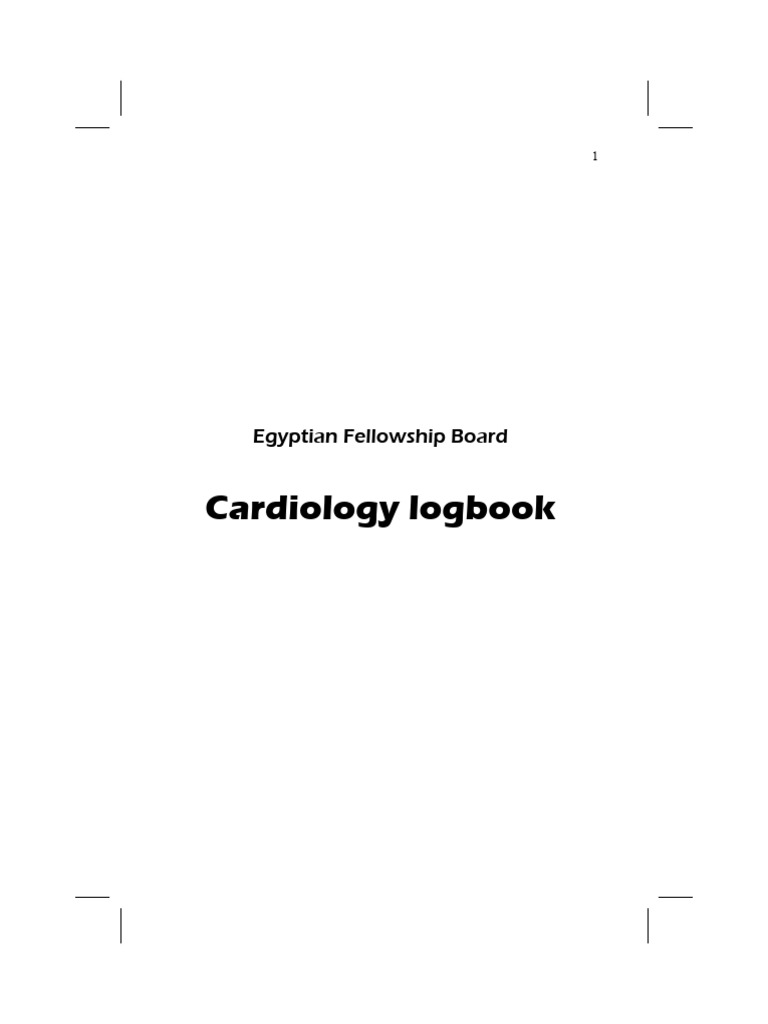 Egyptian Cardiology Fellowship Logbook | PDF | Cardiology | Heart