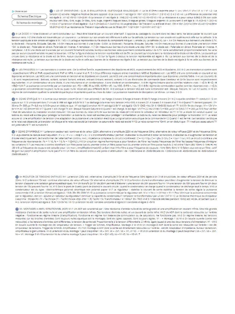 Correction QCM Analog | PDF