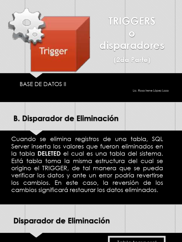 TRIGGERS DML 2 | PDF | Modelo de datos | Bases de datos