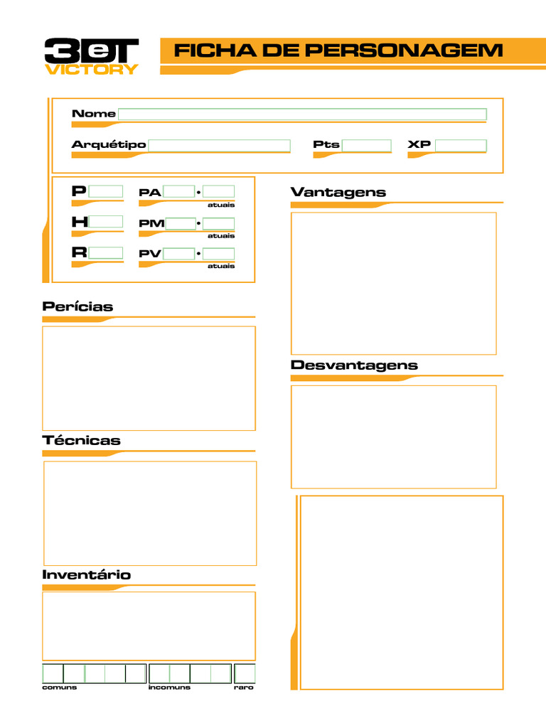 3DeT Victory Ficha Editavel | PDF
