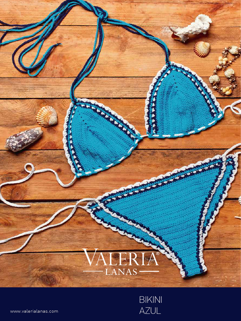 Patron Bikini Azul | PDF | Tejer | Artes Textiles
