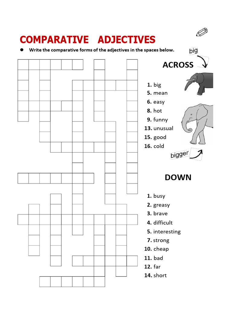 crossword-comparatives octavo | PDF | Linguistic Morphology | Morphology crossword-comparatives octavo | PDF | Linguistic Morphology | Morphology