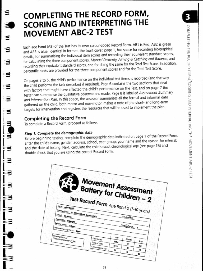 Movement ABC Scoring and Interpreting | PDF
