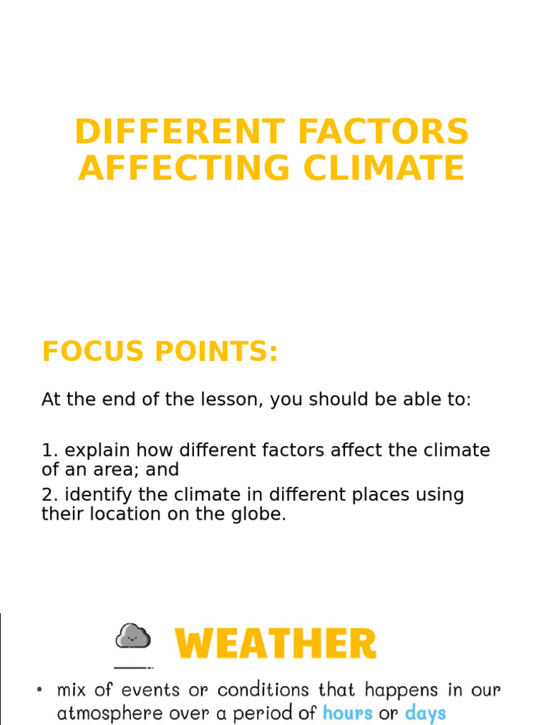 Factors Affecting Climate | PDF | Finance & Money Management | Science ...