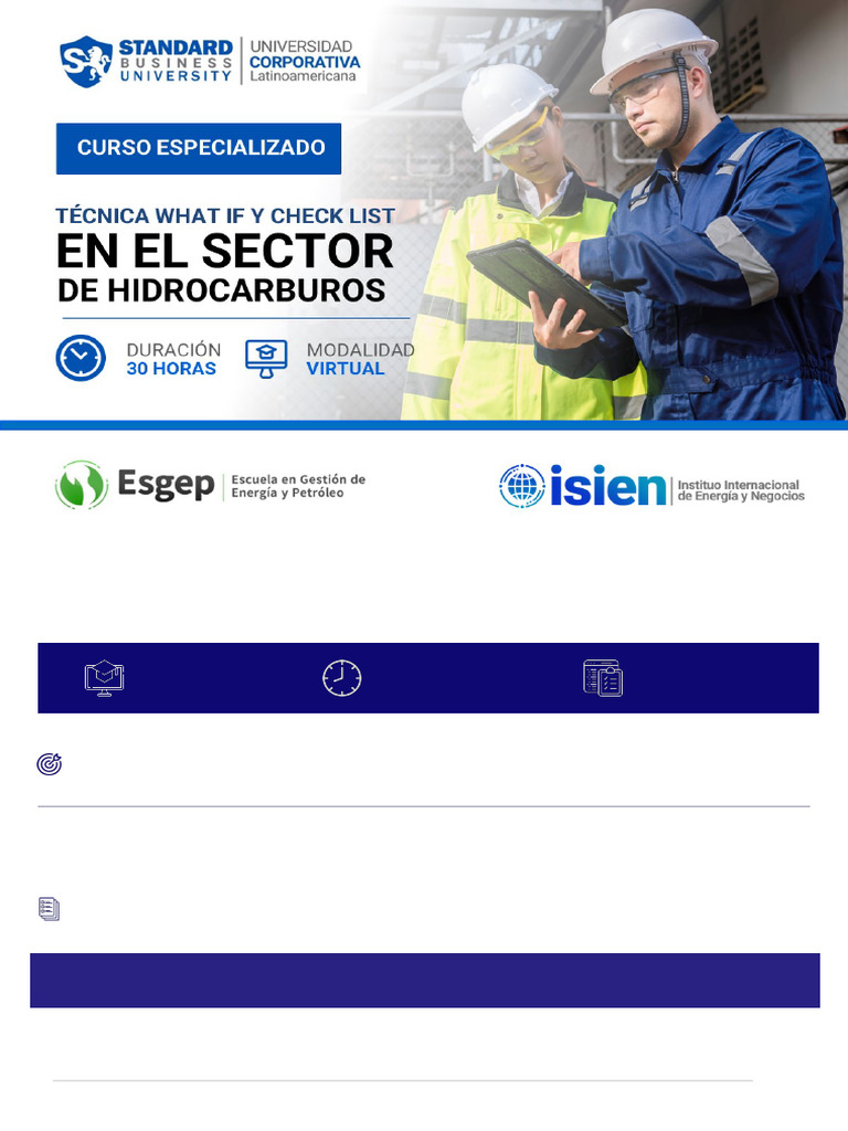 Temario Técnica What If y Check List en El Sector de Hidrocarburos ...