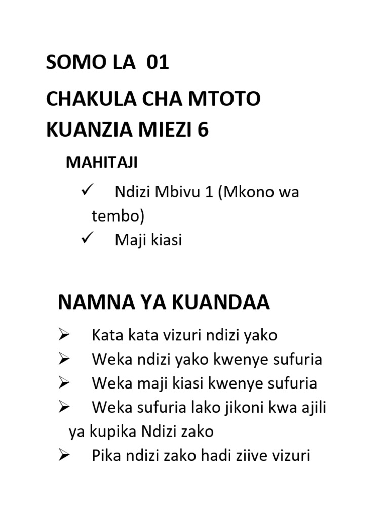 Kitabu Cha Lishe Bora | PDF