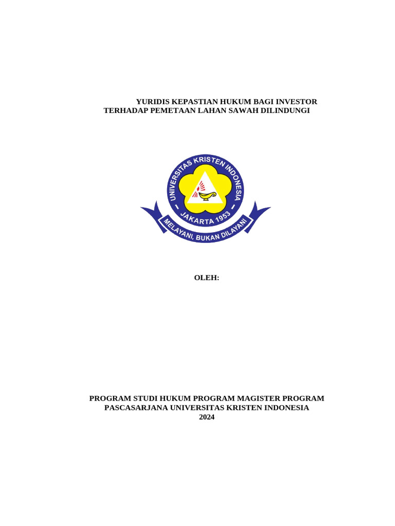 Thesis - Analisis Yuridis Kepastian Hukum Bagi Investor Terhadap ...