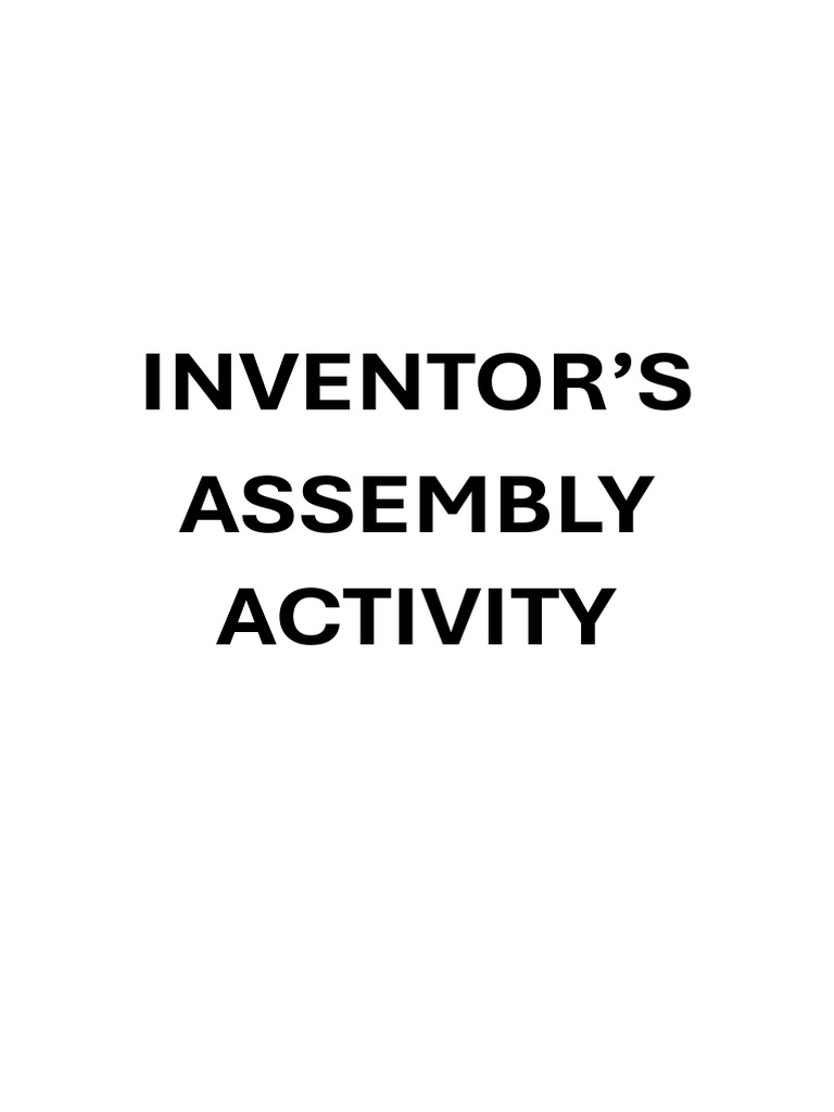 Assembly Activity | PDF
