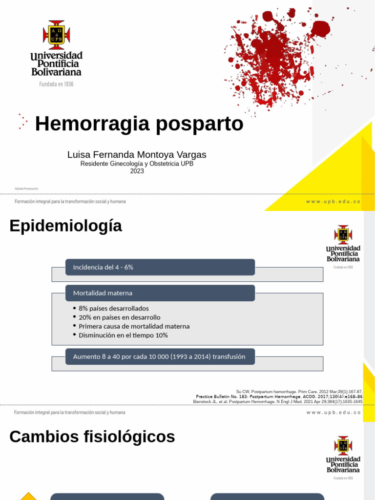 Hemorragia Posparto | PDF | Sangre | Reproducción humana