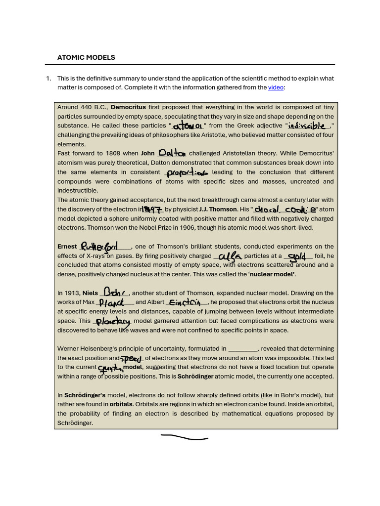 Problems 1 | PDF | Atoms | Electron
