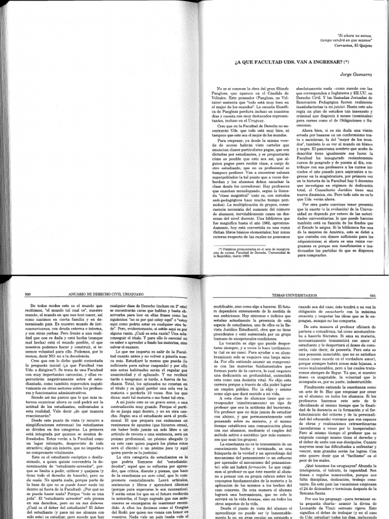 Gamarra. A Que Facultad... ADCU 26 | PDF