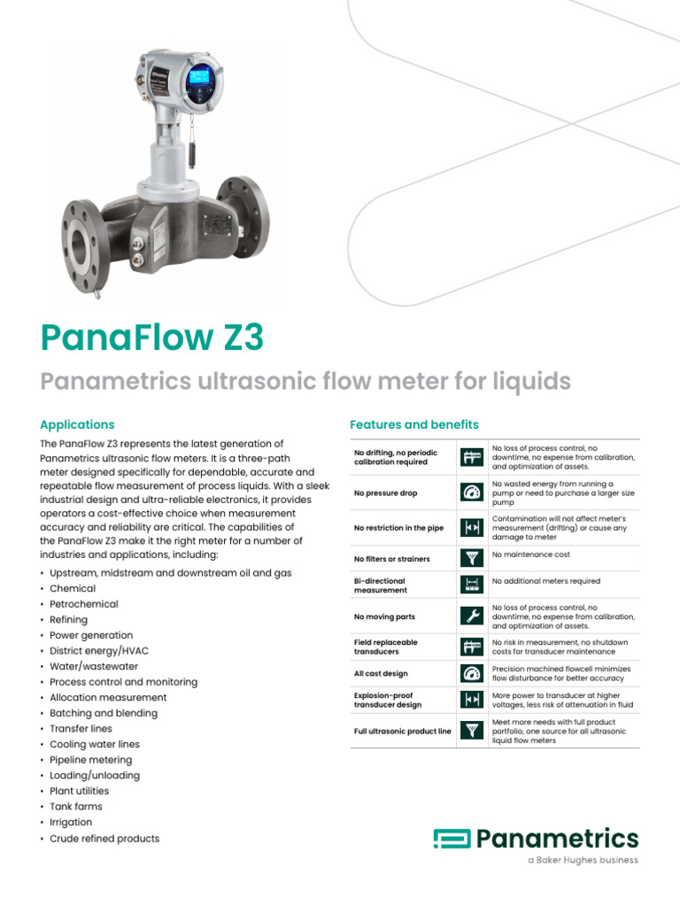 BHCS38907 Panametrics PanaFlow Z3 Datasheet_R3 | PDF | Flow Measurement ... BHCS38907 Panametrics PanaFlow Z3 Datasheet_R3 | PDF | Flow Measurement ...