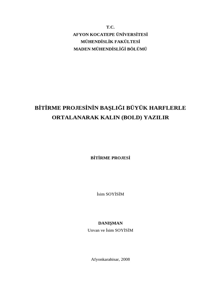Bitirme Projesi Kilavuzu-Yeni | PDF