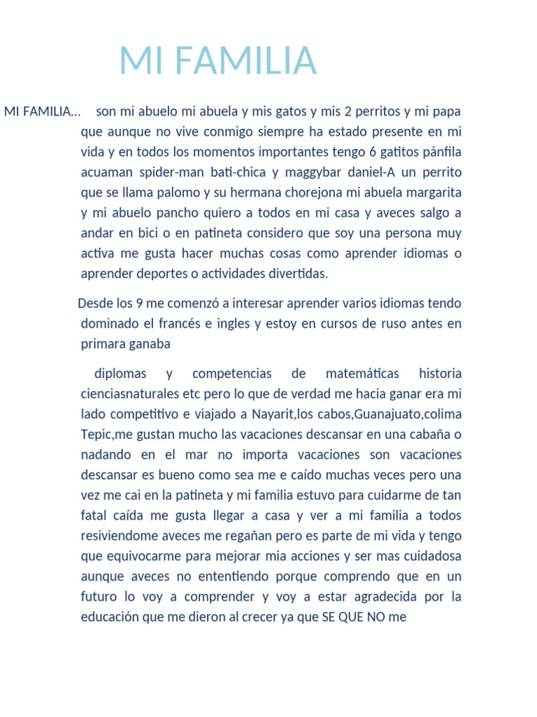 Mi Familia | PDF