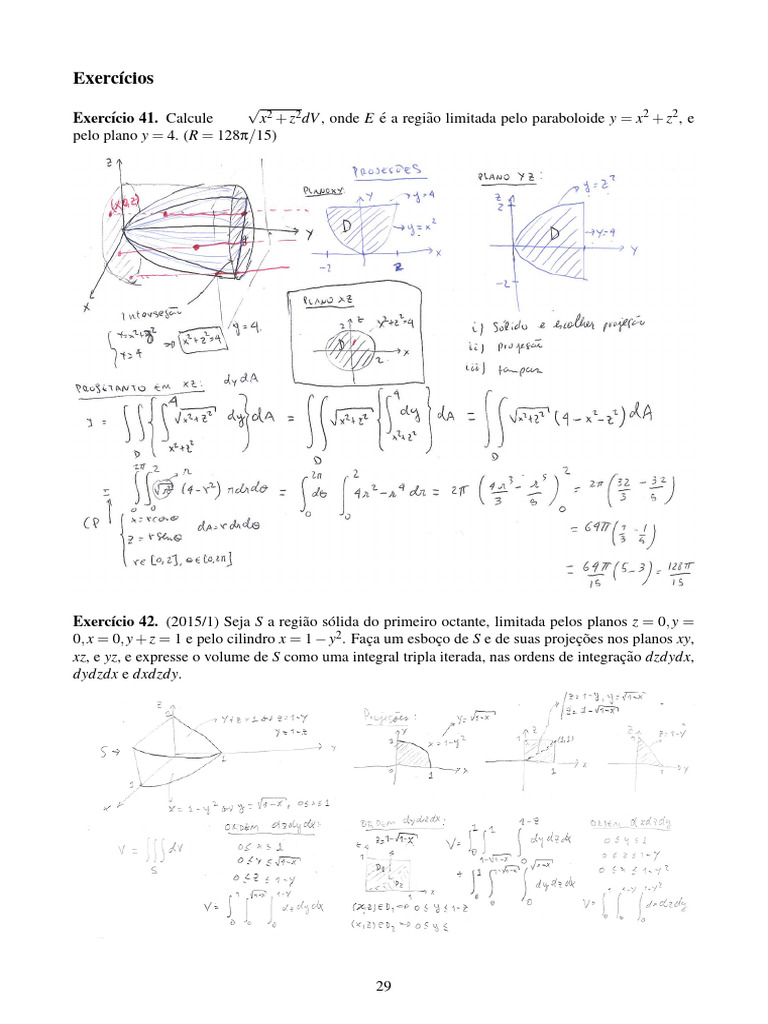 Exercícios de Integrais Triplas e Volumes | PDF | Formas geométricas
