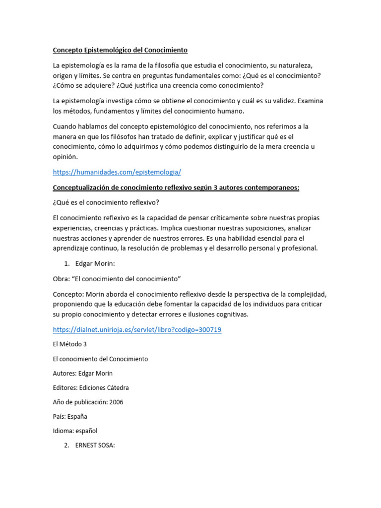 el problema del conocimiento | PDF | Conocimiento | Verdad