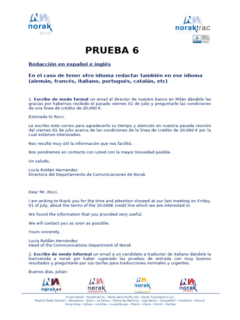 PRUEBA 6 | PDF | Idiomas | Estudios de idiomas extranjeros