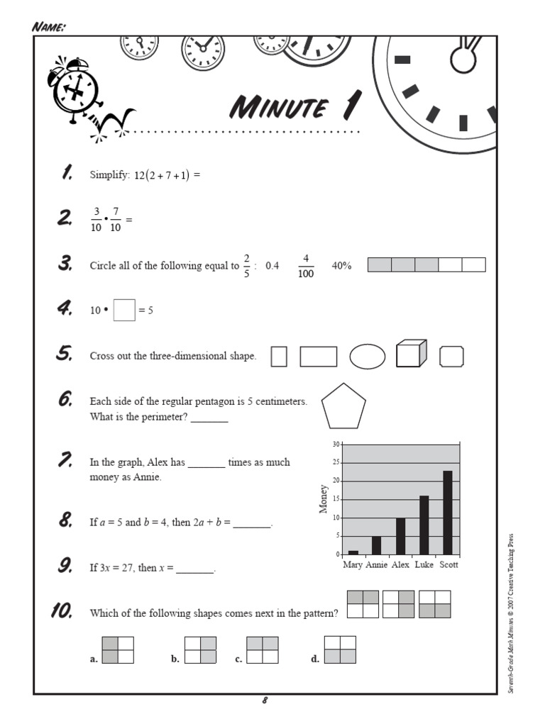 Math - Minutes - 7th - Grade - SE - PDF 2-9 | PDF | Mathematics