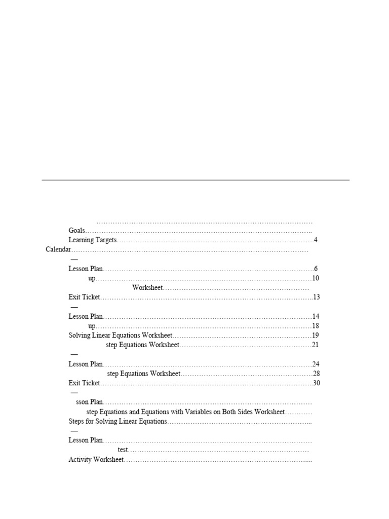 Algebra Teachers Unit Plan | PDF | Equations | Mathematics