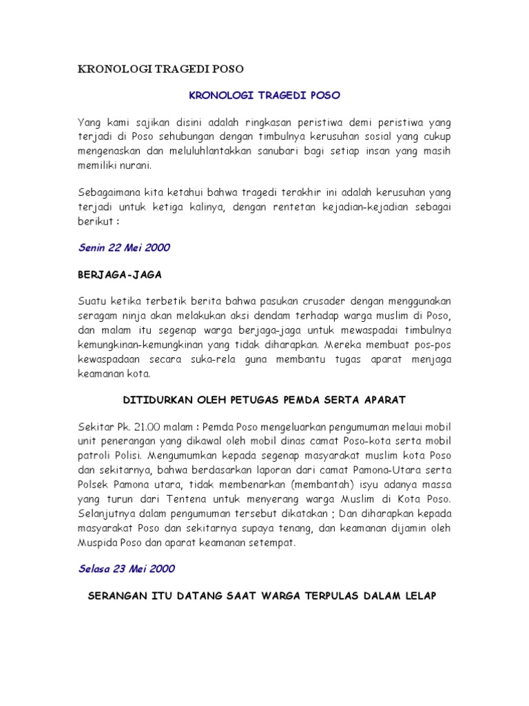 Kronologi Tragedi Poso | PDF