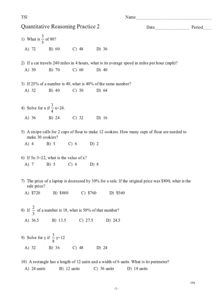 10-15-24 Quantitative Reasoning Les 2, Day 1 | PDF