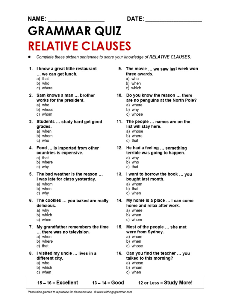 Diagnostic Relative Clauses | PDF | Grammar | Linguistics