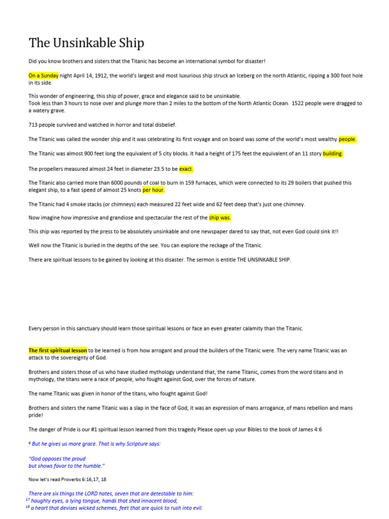 Titanic Spiritual Lessons | PDF | Foreign Language Studies | History
